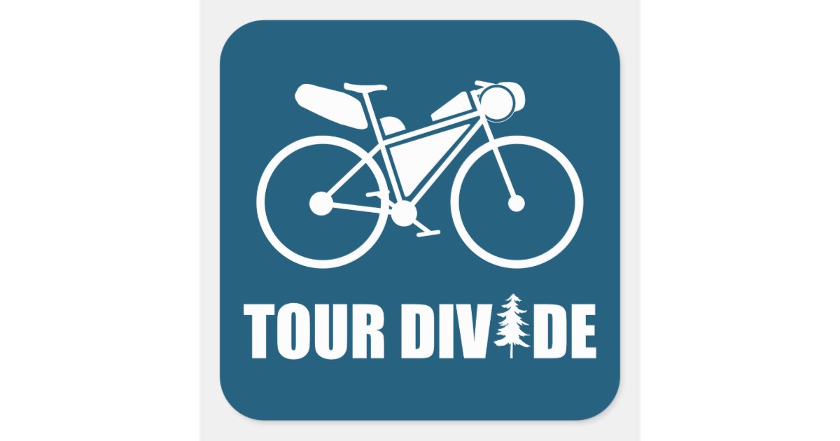 Tour Divide Bikepacking Square Sticker | Zazzle