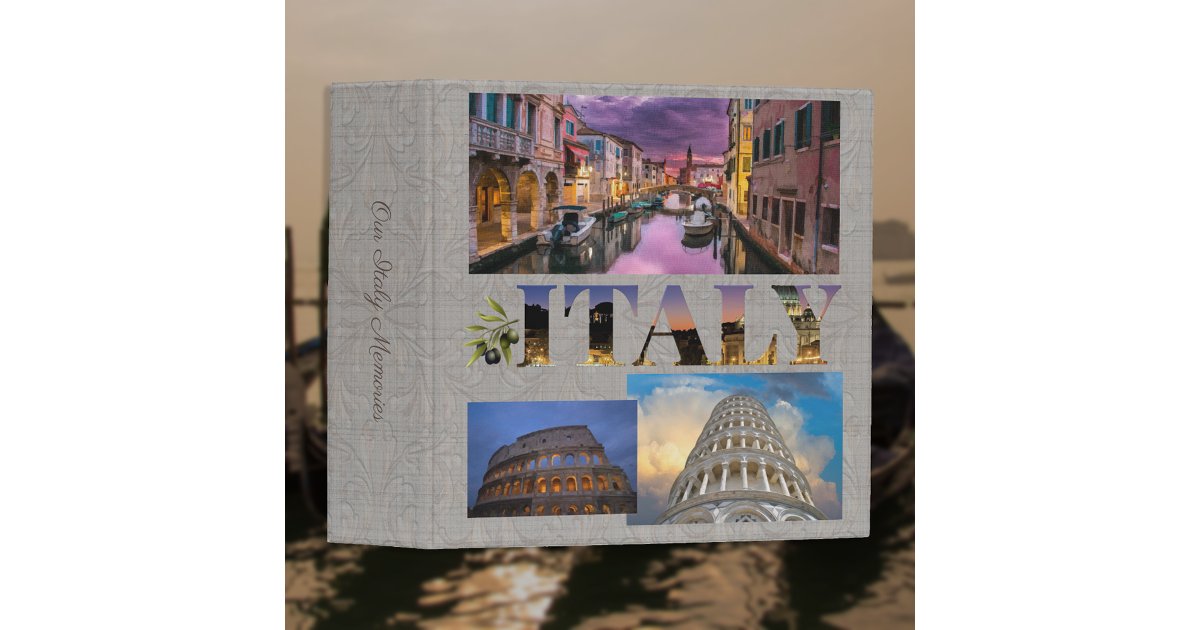 Touring Italy Photo Scrapbook Album 2 inch 3 Ring Binder | Zazzle