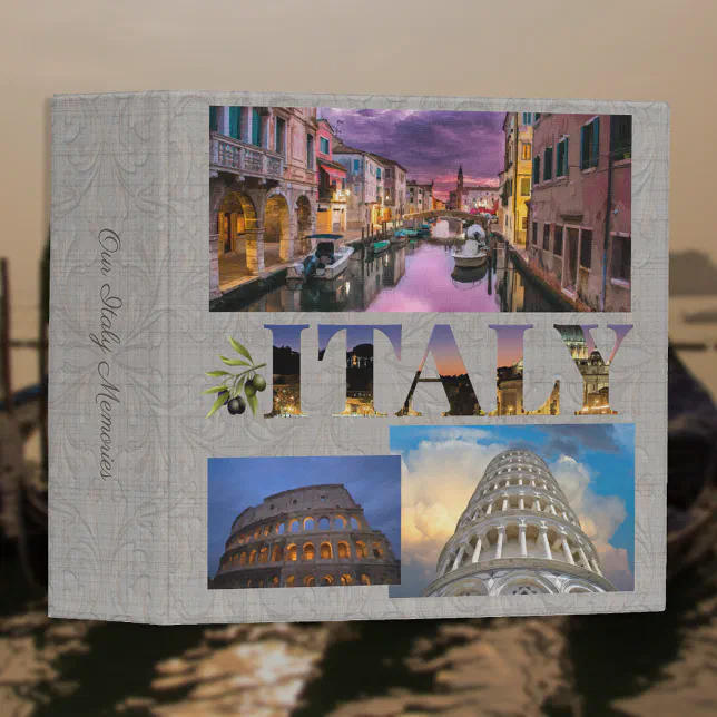 Touring Italy Photo Scrapbook Album 2 inch 3 Ring Binder | Zazzle