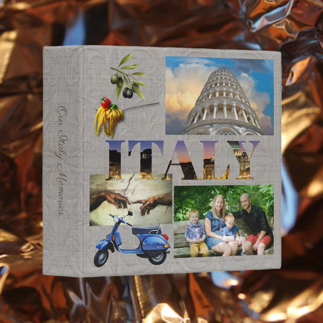 Touring Italy Photo Scrapbook Album 3 Ring Binder | Zazzle