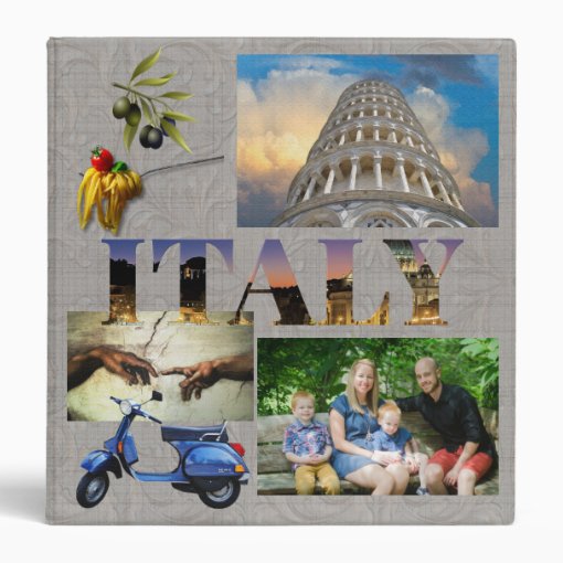 Touring Italy Photo Scrapbook Album 3 Ring Binder | Zazzle