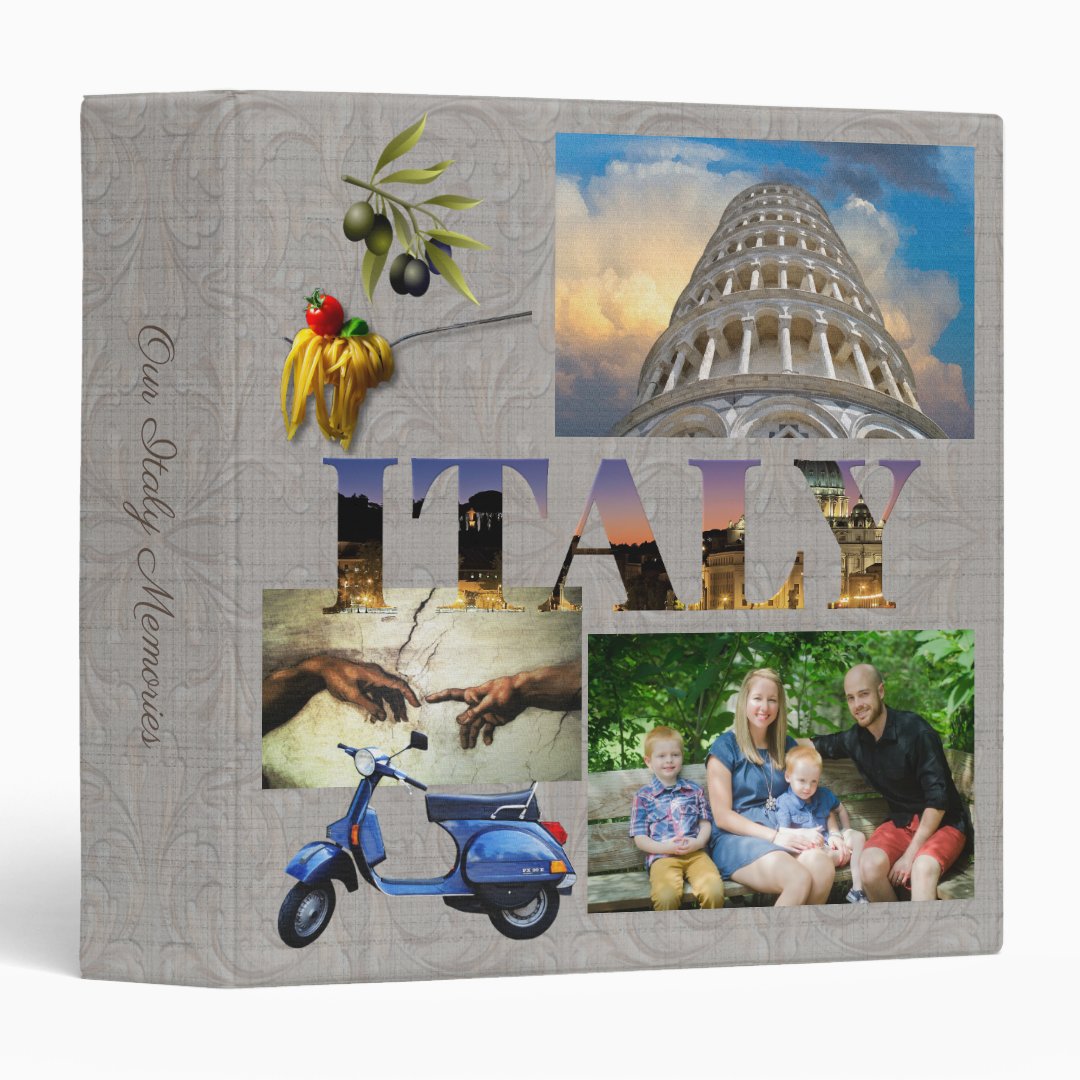 Touring Italy Photo Scrapbook Album 3 Ring Binder | Zazzle