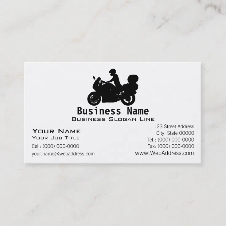 Touring Motorcycle Business Card | Zazzle