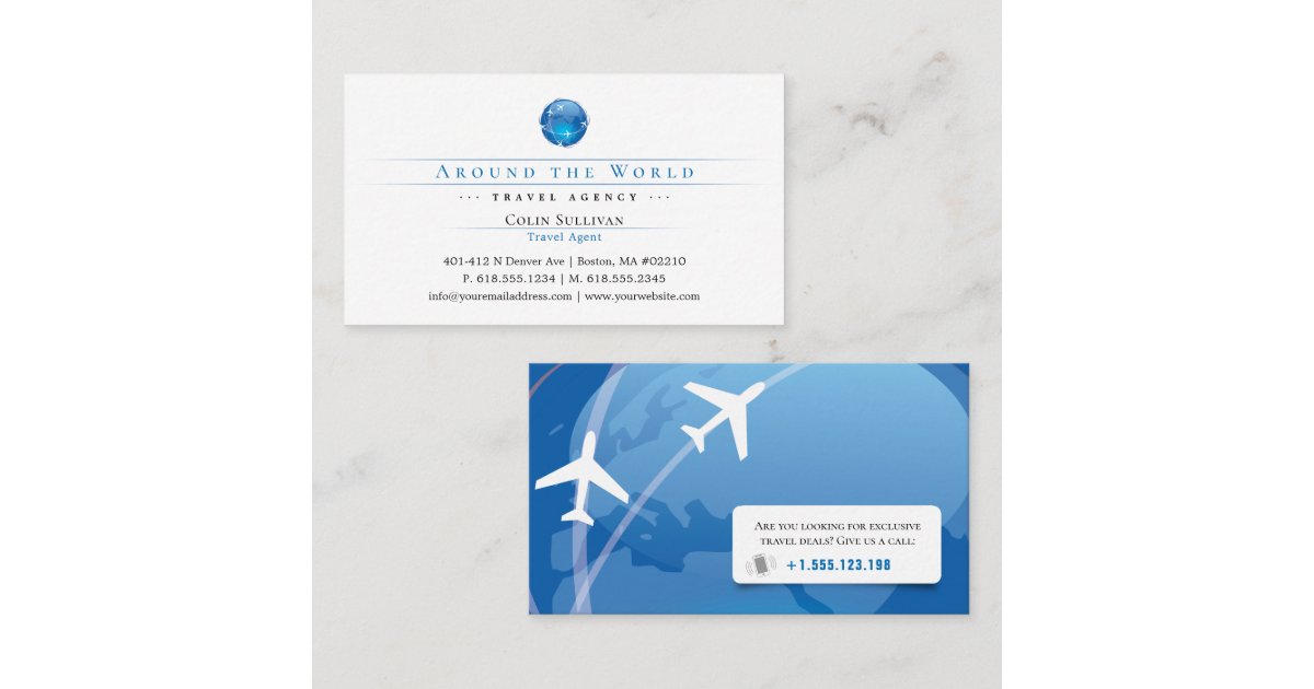 Tourism | Travel Agent Business Card | Zazzle