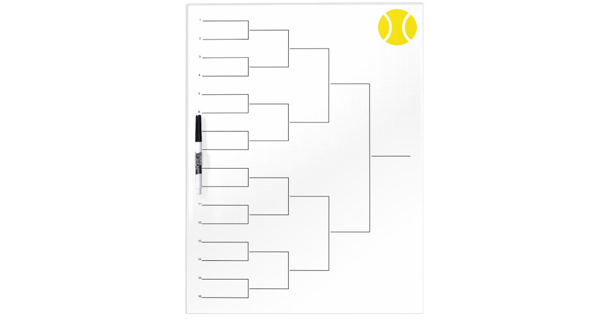 Tournament draw for 16 players | Dry erase board | Zazzle
