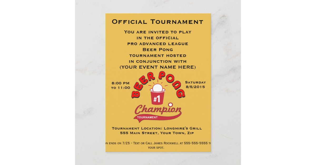Tournament Invitation Postcard | Zazzle.com