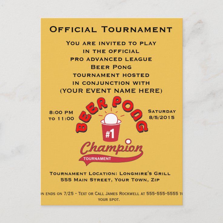 Tournament Invitation Postcard | Zazzle