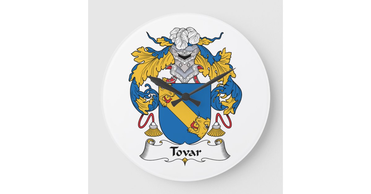 Tovar Family Crest Large Clock | Zazzle