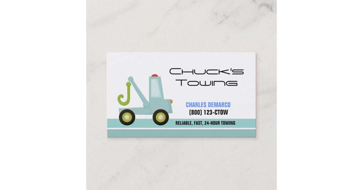 Tow Truck Automotive Business Card Template | Zazzle