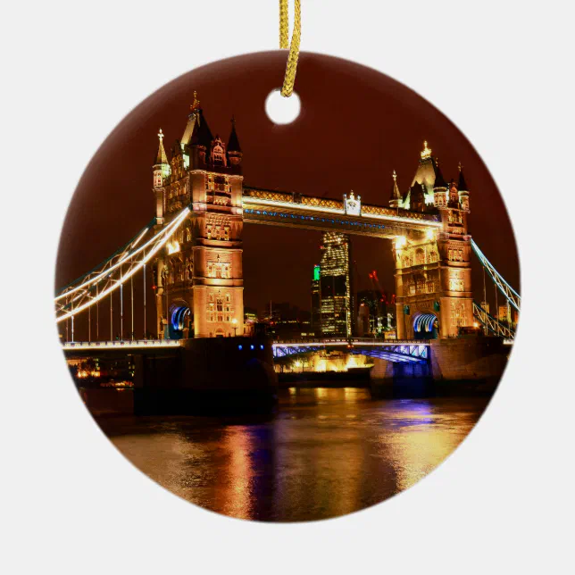 Tower Bridge, London at Night, England (UK) Ceramic Ornament | Zazzle