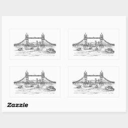 tower bridge of London Rectangular Sticker | Zazzle