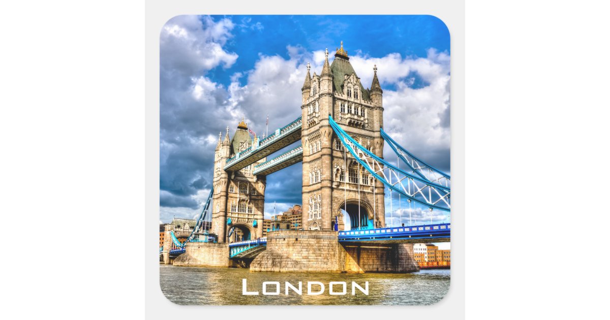 Tower Bridge Square Sticker | Zazzle