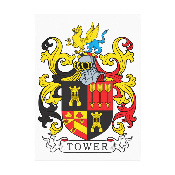 Tower Family Crest Canvas Print | Zazzle