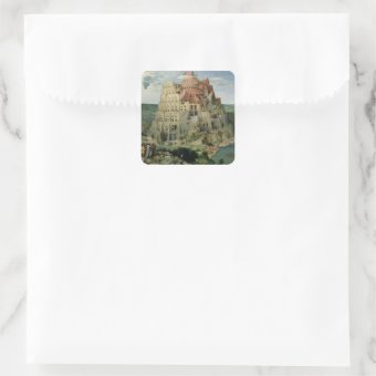 Tower of Babel Square Sticker | Zazzle