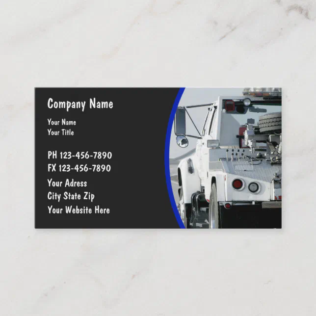 Towing Business Cards | Zazzle