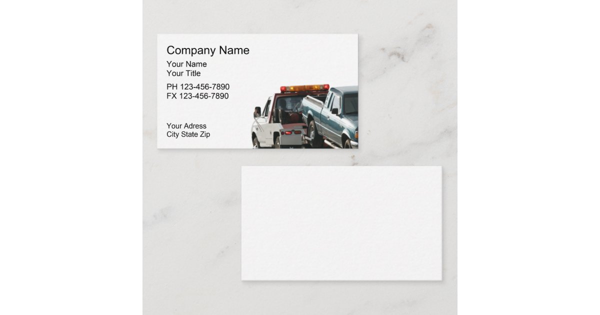 Towing Business Cards | Zazzle