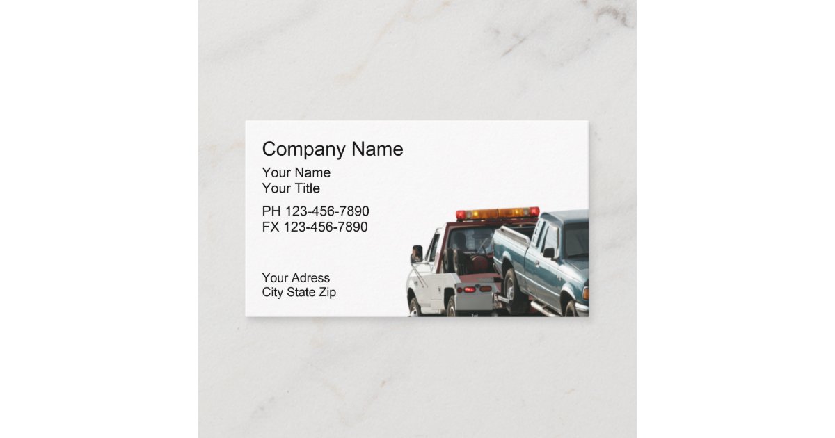 Towing Business Cards | Zazzle