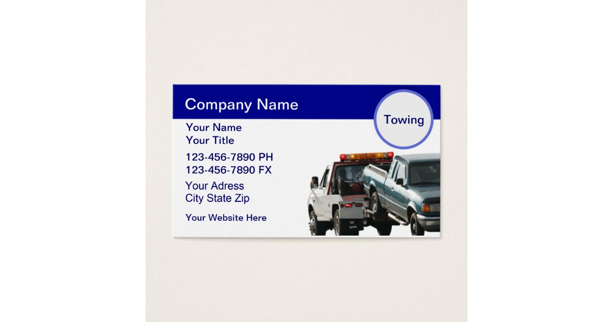 Towing Business Cards | Zazzle.com