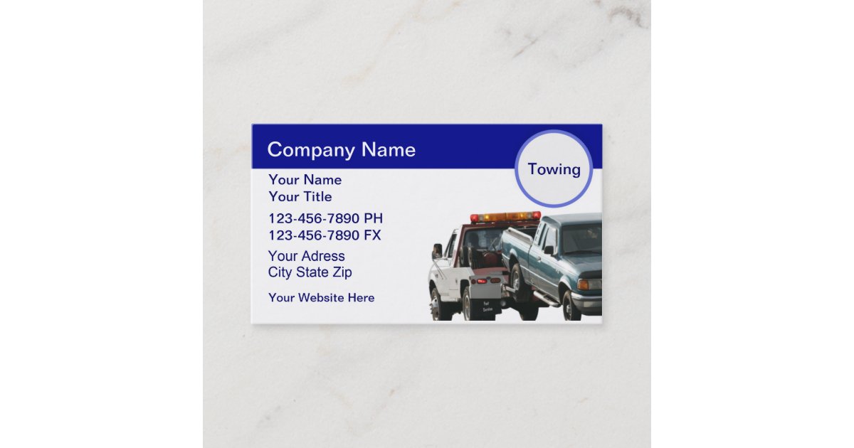 Towing Business Cards | Zazzle