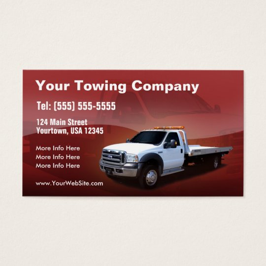 Towing Company white truck design Business Card | Zazzle.com