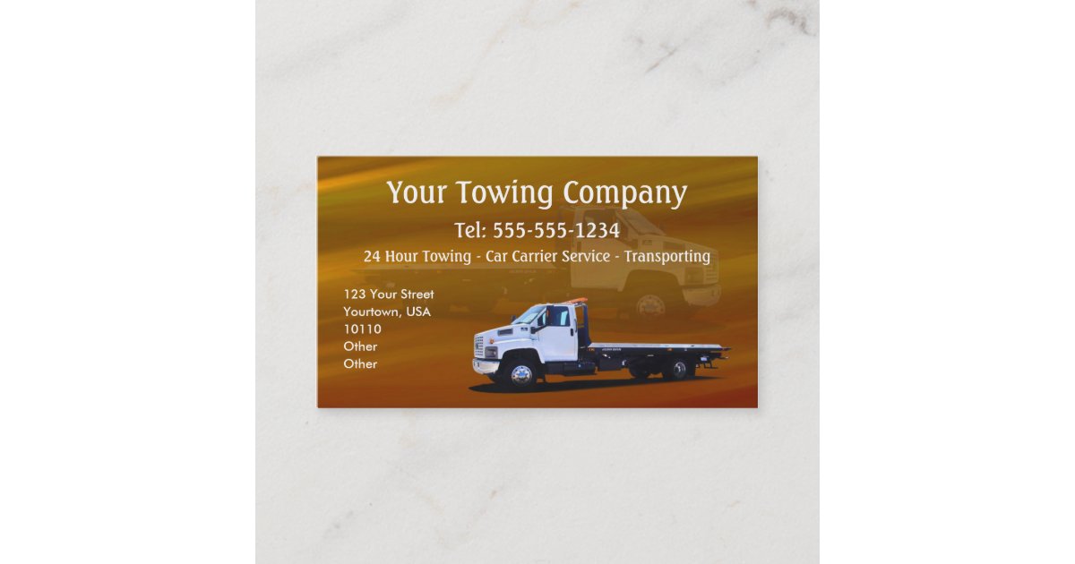 Towing CUSTOMIZABLE Business Card | Zazzle