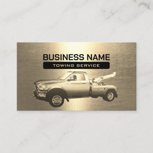 Towing Service Modern Gold Tow Truck Professional Business Card | Zazzle