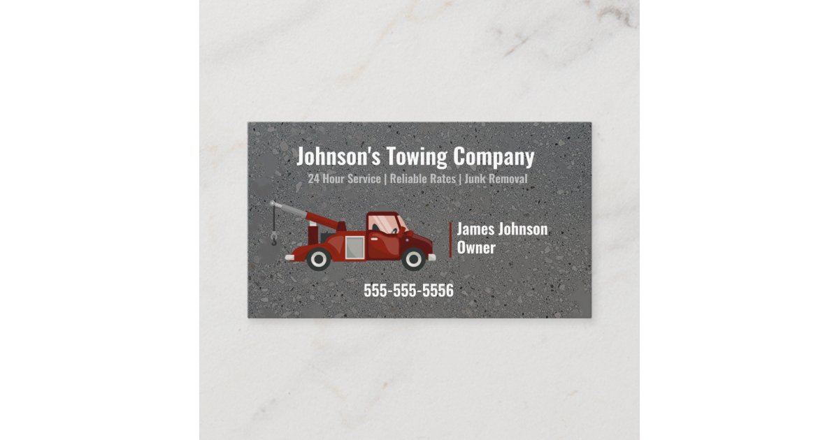 Towing Tow Truck Company Business Card | Zazzle