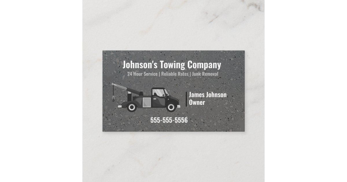 Towing Tow Truck Company Business Card | Zazzle