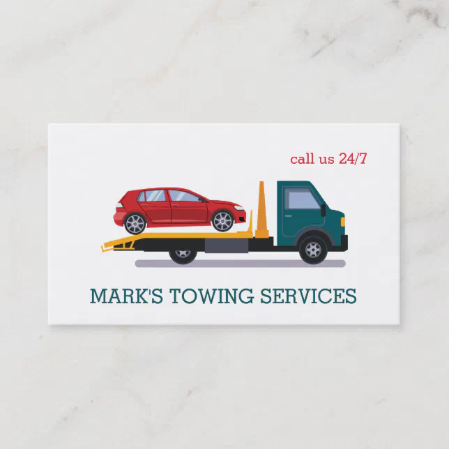 Towing Truck Business Card | Zazzle