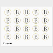 Town Hall Typography Monogram Classic Round Sticker | Zazzle