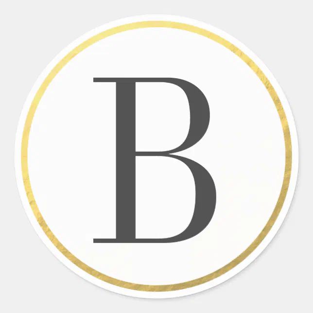 Town Hall Typography Monogram Classic Round Sticker | Zazzle