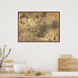 Town of Boston Map - 1769 Poster | Zazzle