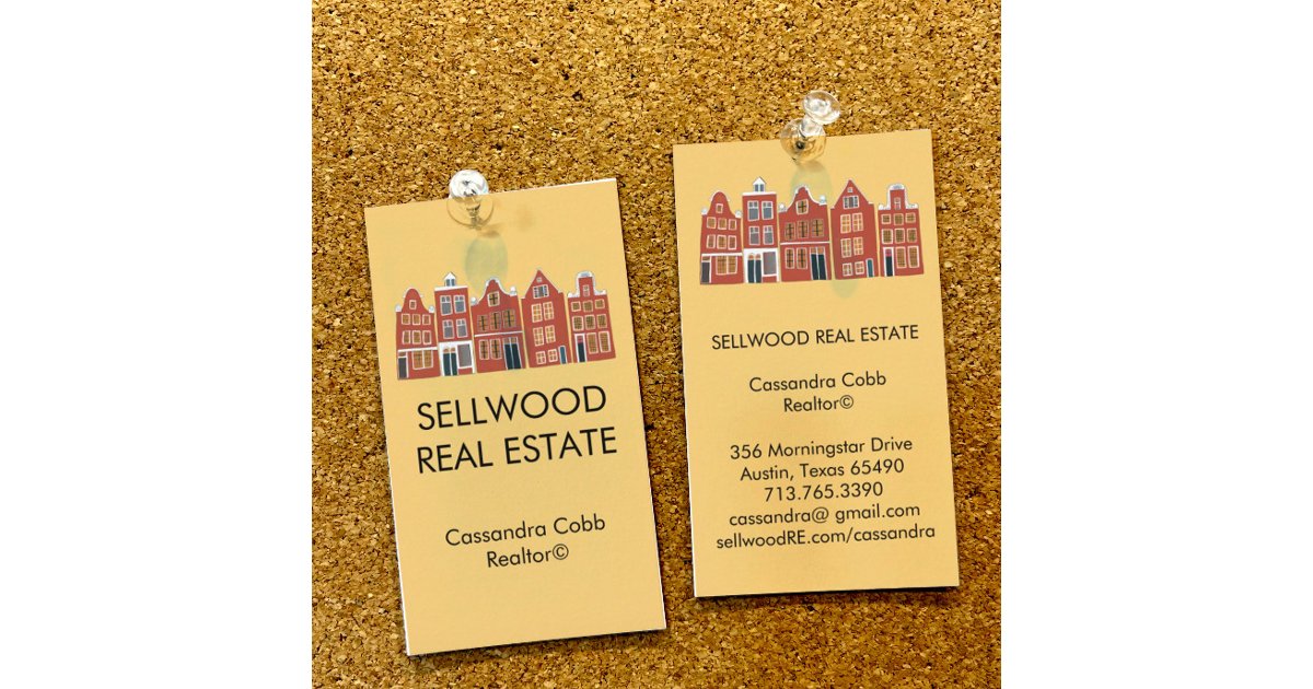 Townhouse Modern Real Estate Broker Agent Realtor Business Card | Zazzle