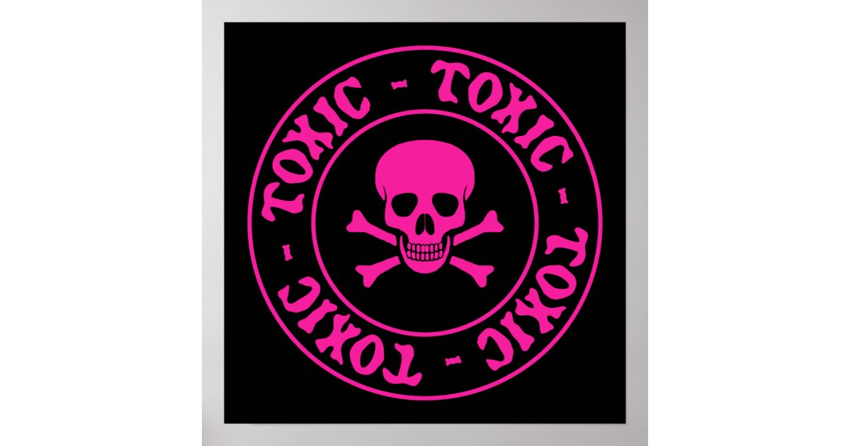 Toxic Pink Skull Poster | Zazzle