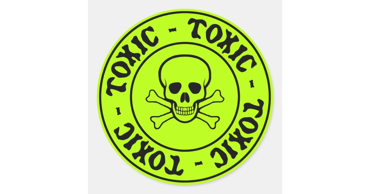 Toxic Skull and Crossbones Sticker | Zazzle