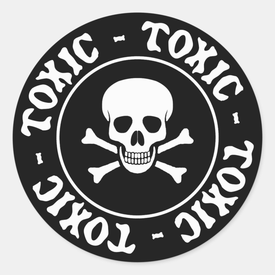 Toxic Skull and Crossbones Sticker | Zazzle
