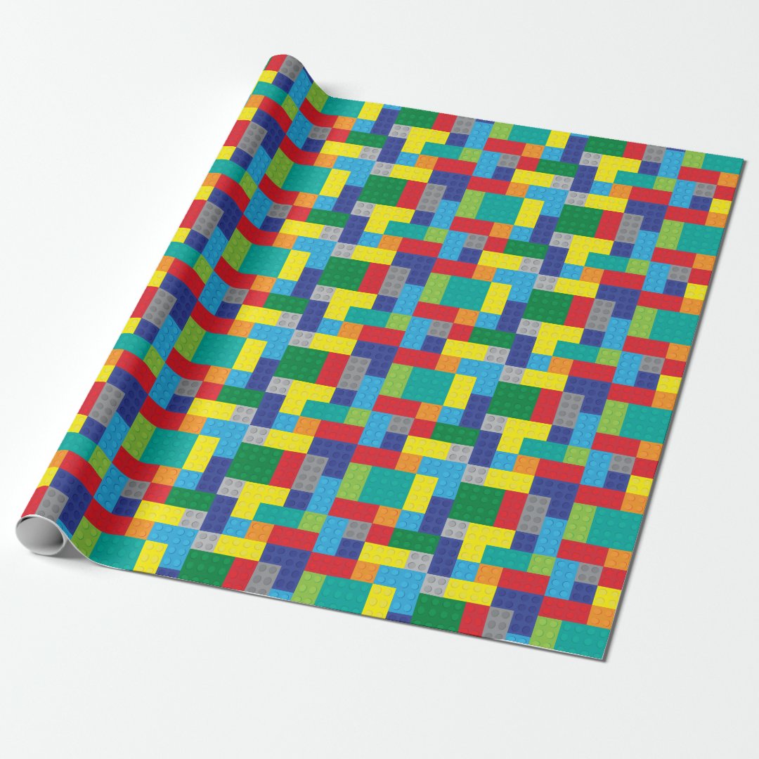 Toy Bricks Building Blocks Wrapping Paper | Zazzle