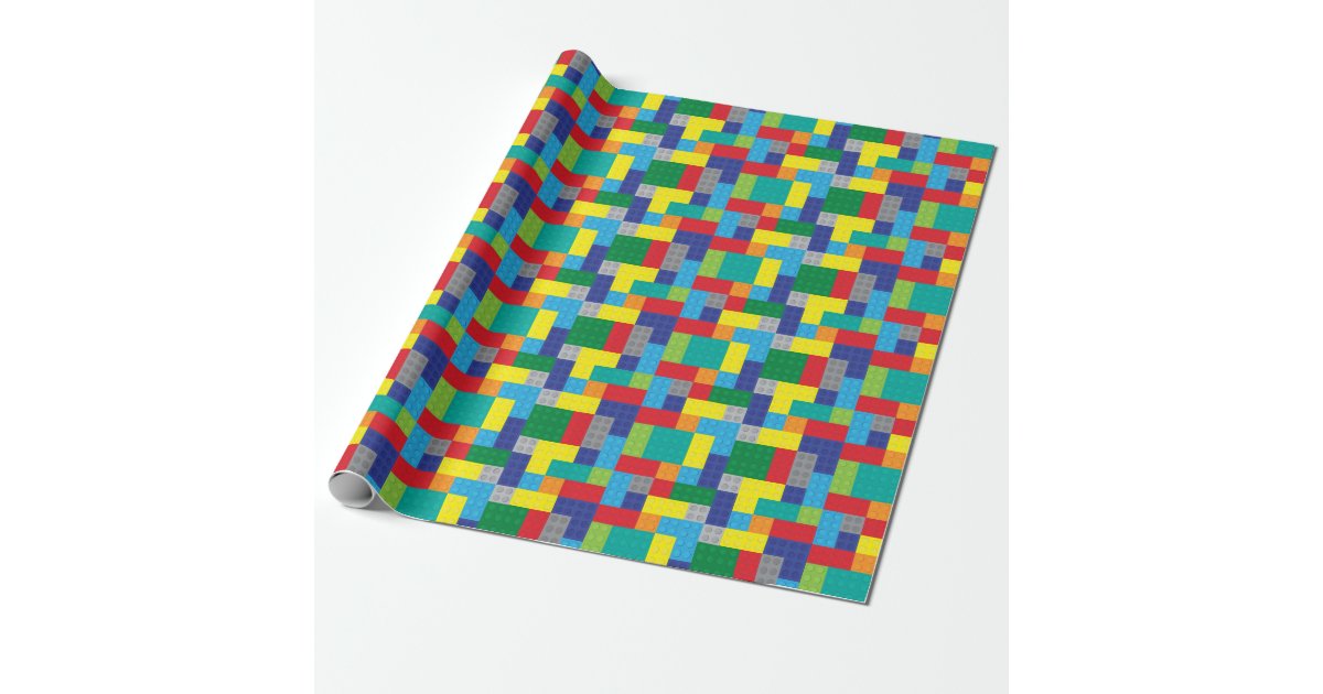 Toy Bricks Building Blocks Wrapping Paper | Zazzle