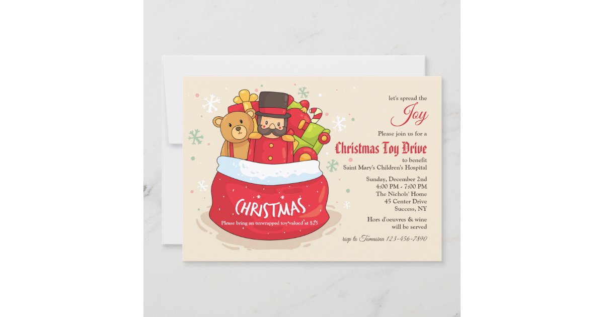 Toy Drive Christmas Party Invitation | Zazzle