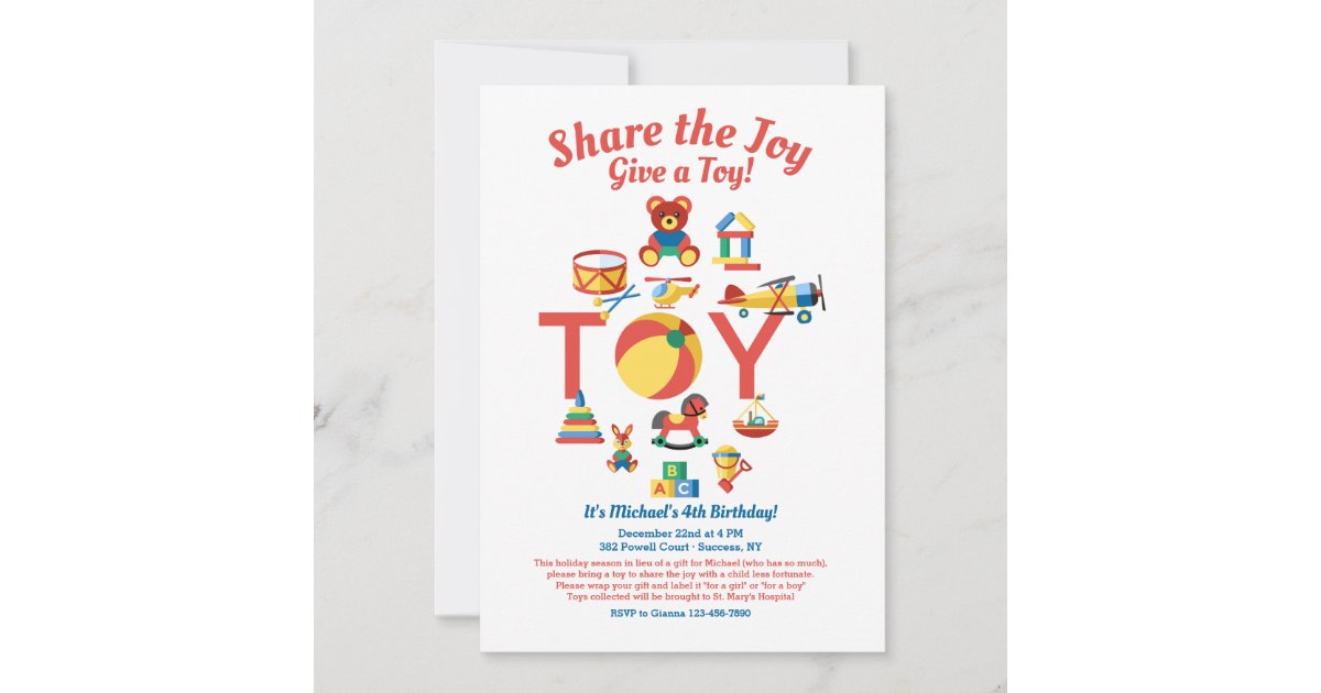 Toy Drive Invitation | Zazzle