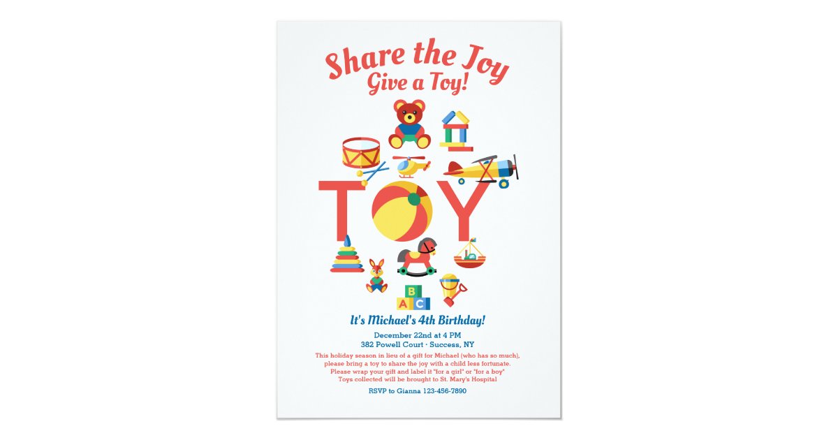 Toy Drive Invitation | Zazzle.com