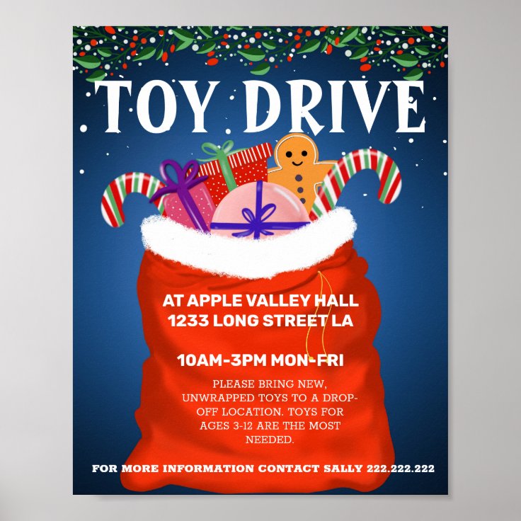 Toy drive poster | Zazzle