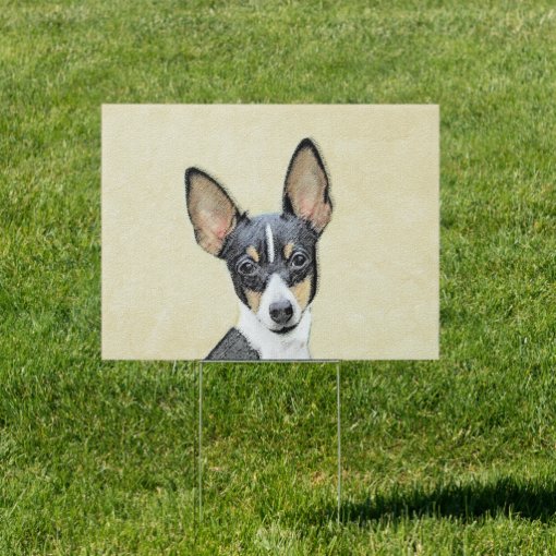Toy Fox Terrier Painting - Cute Original Dog Art Sign | Zazzle