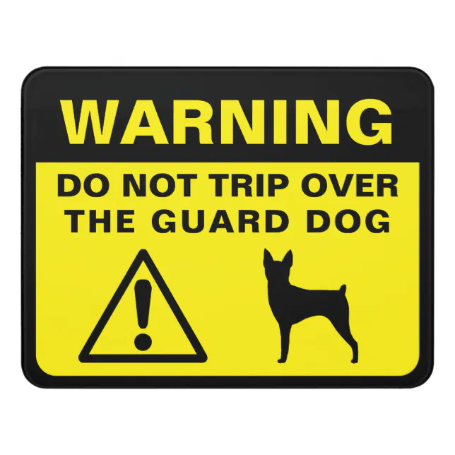 Toy Fox Terrier Silhouette Funny Guard Dog Warning Door Sign | Zazzle