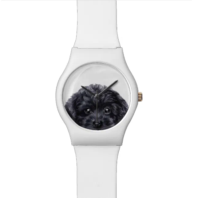 Toy poodle black by miart watch | Zazzle