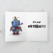 Toy robot happy birthday card | Zazzle