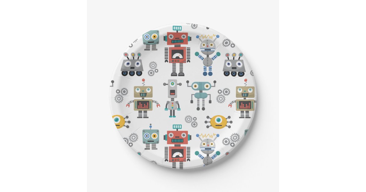 Toy Robots Paper Plates | Zazzle