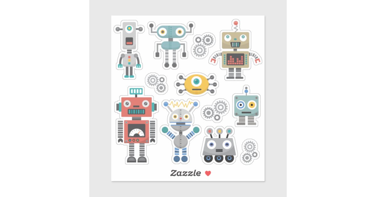Toy Robots Vinyl Sticker | Zazzle