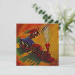 TOY RR TRAIN TRACKS ~BIRTHDAY PARTY INVITATION | Zazzle