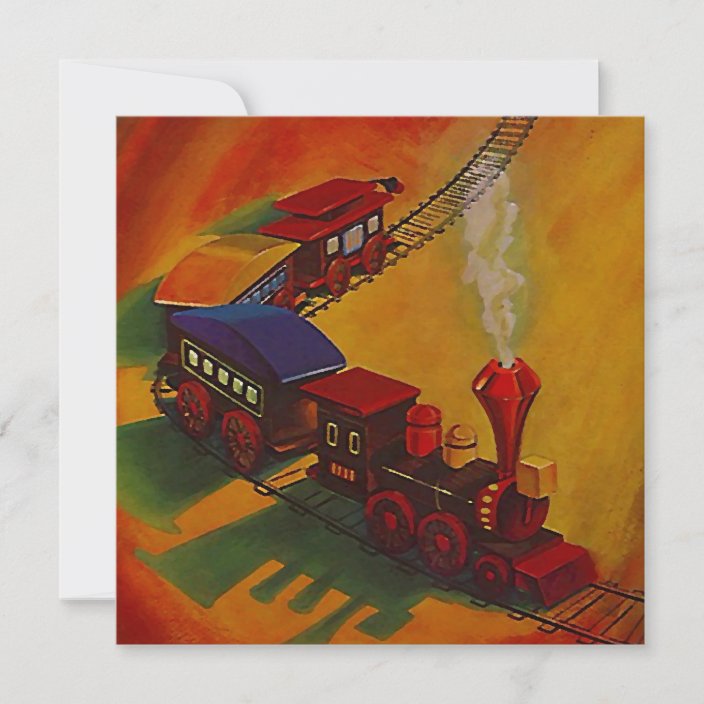 TOY RR TRAIN TRACKS ~BIRTHDAY PARTY INVITATION | Zazzle.com